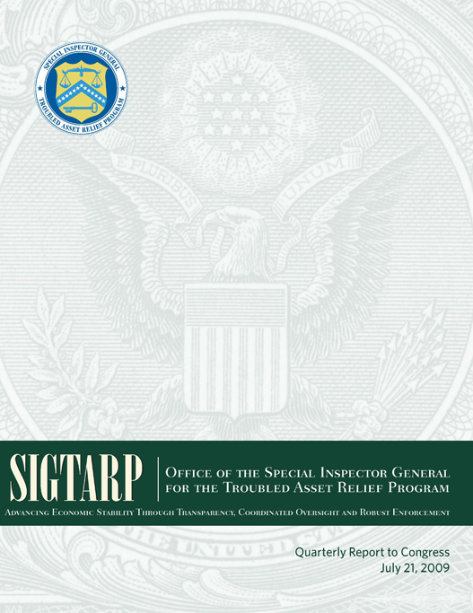 SIGTARP Quarterly Report | Public Intelligence