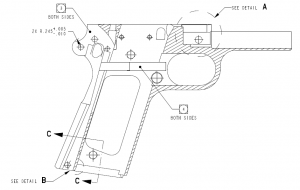 .45 Caliber Pistol Modified Receiver Schematics | Public Intelligence