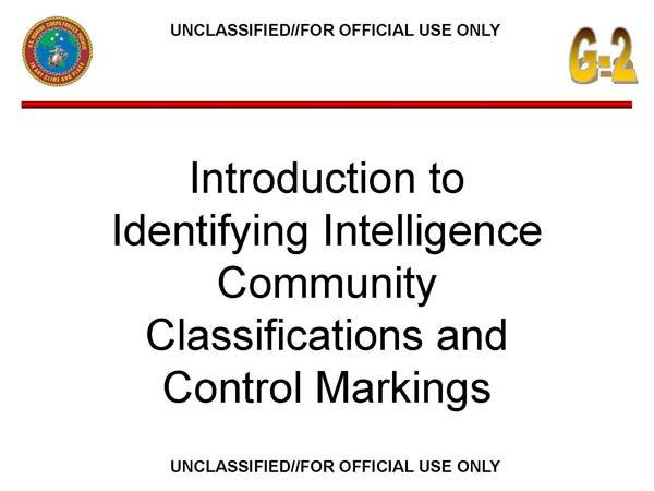 Introduction to Identifying Intelligence Community Classifications and ...