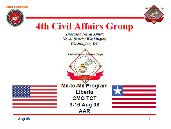 4th Civil Affairs Group Liberia Mil-to-Mil Program | Public Intelligence