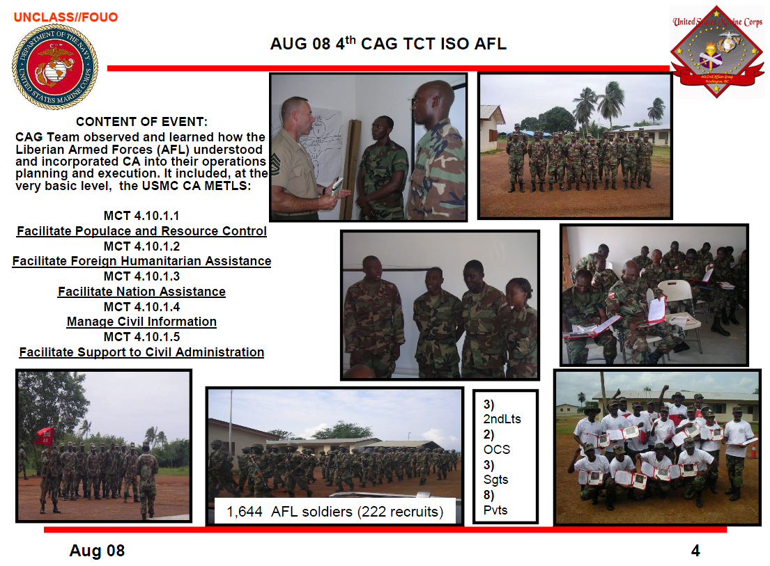 4th Civil Affairs Group Liberia Mil-to-Mil Program | Public Intelligence