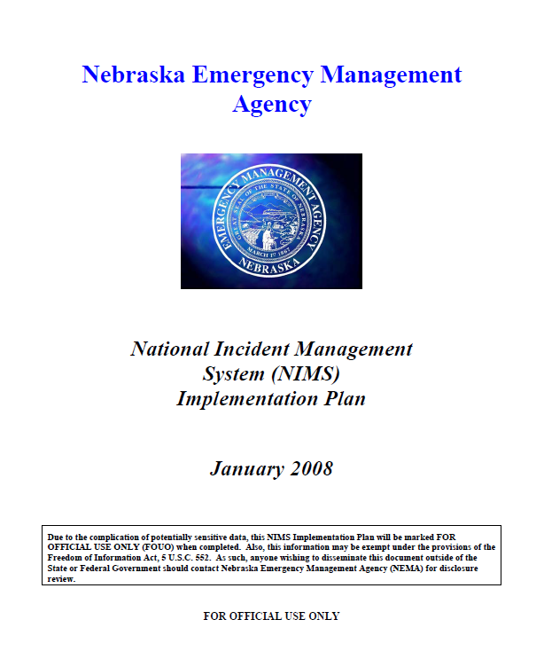 Nebraska National Incident Management System Implementation Plan ...