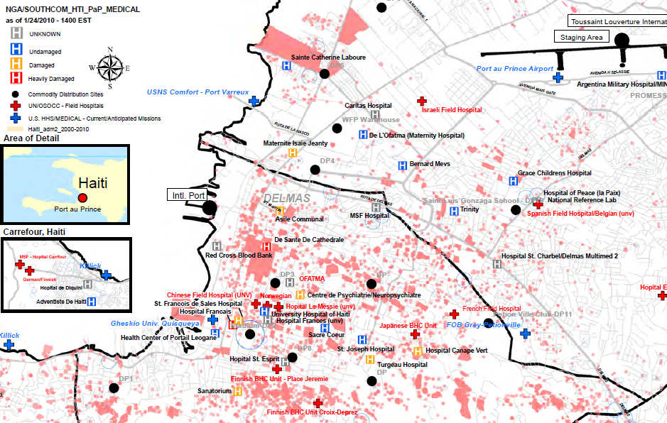 UN/USAID Damage Assessment and Field Medical Locations – Port Au Prince ...