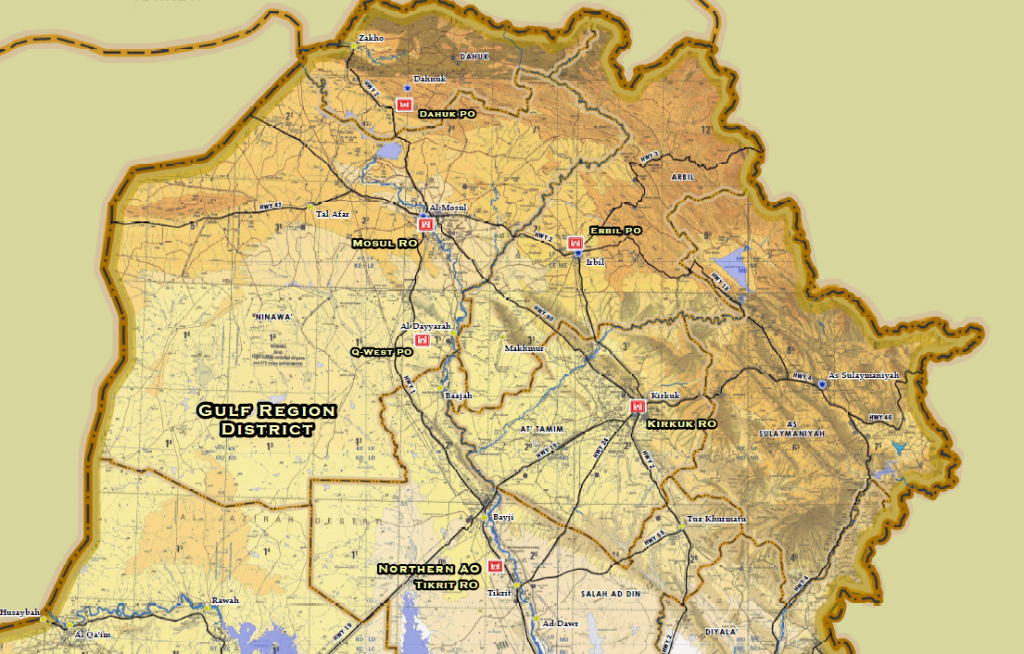 U.S. Army Corps of Engineers Iraq Office Locations Map | Public ...