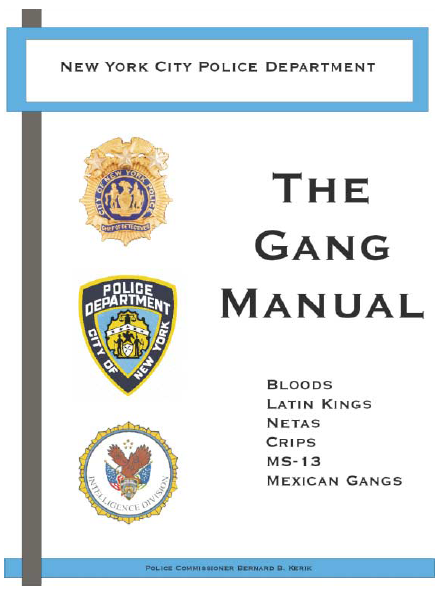 NYPD Street Gang Manual | Public Intelligence