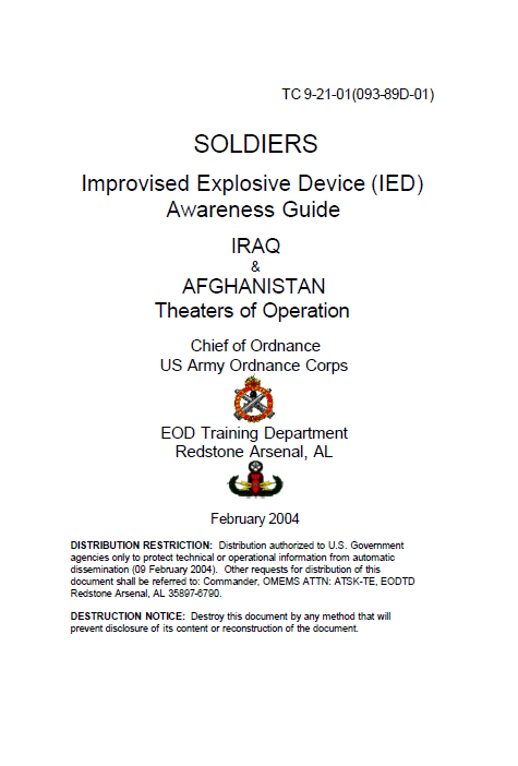U.S. Army Improvised Explosive Device (IED) Awareness Guide Iraq and ...