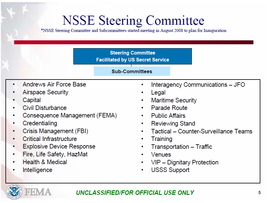 (U//FOUO) 2009 Presidential Inaugural NSSE Brief | Public Intelligence