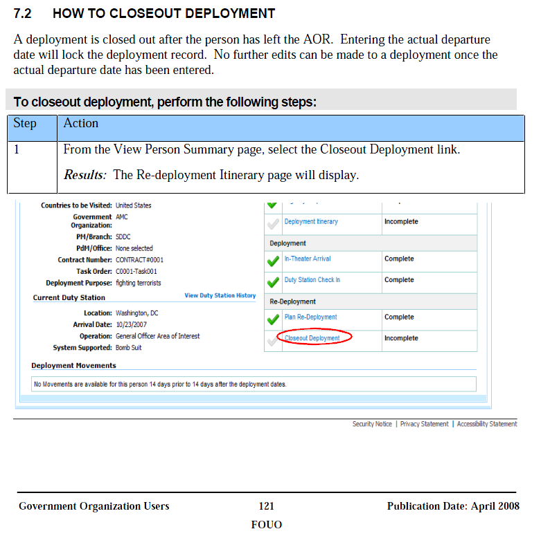 (U//FOUO) Synchronized Predeployment & Operational Tracker Government ...
