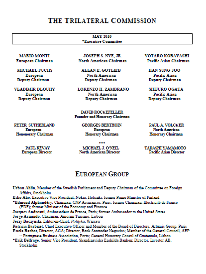 Trilateral Commission Complete Membership List May 2010 | Public ...