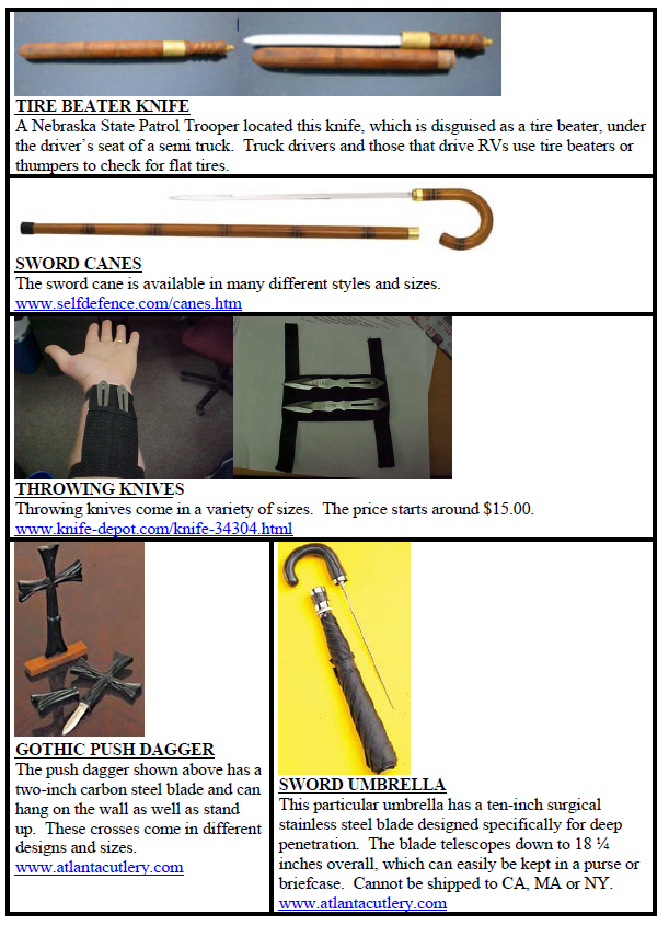 California Disguised Weapons Handbook | Public Intelligence