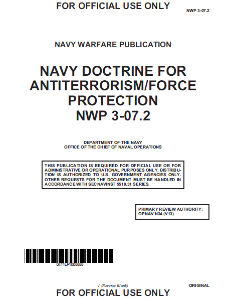 NWP 3-07.2 Navy Doctrine for Antiterrorism/Force Protection | Public ...