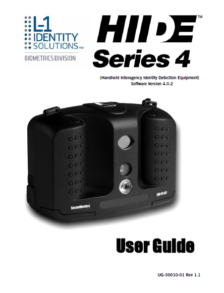 DoD Biometrics HIIDE Device User Guide | Public Intelligence