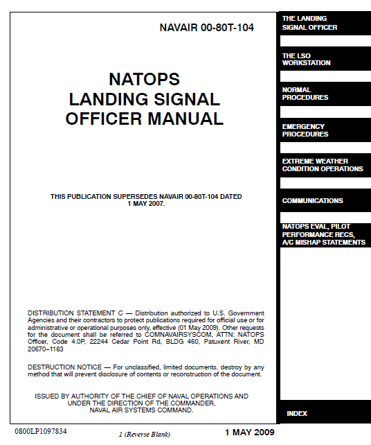 U.S. Navy Carrier Vessel NATOPS Landing Signal Officer Manual | Public ...