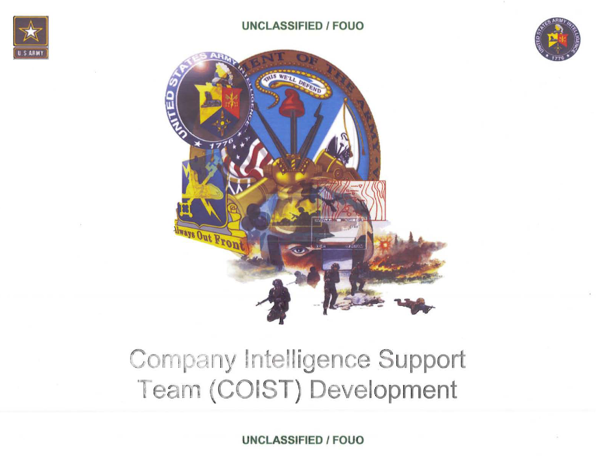 (U//FOUO) U.S. Army Company Intelligence Support Team (COIST ...