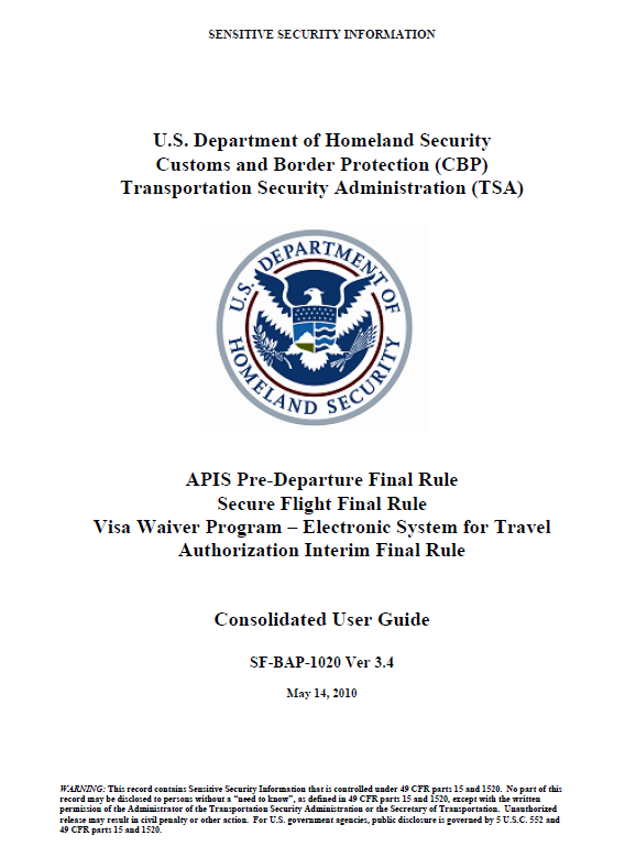 (SSI) DHS-CBP-TSA Terrorist Watchlist Screening Implementation User’s ...