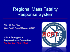 New York, New Jersey, Connecticut, Pennsylvania Regional Mass Fatality ...