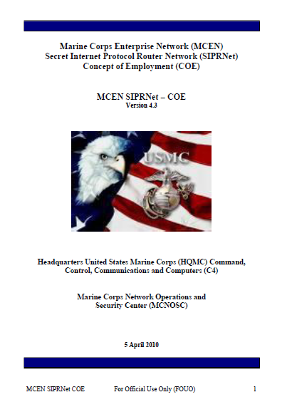 (U//FOUO) U.S. Marine Corps Secret Internet Protocol Router Network ...