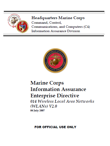 (U//FOUO) USMC Wireless Local Area Networks (WLANs) Information ...