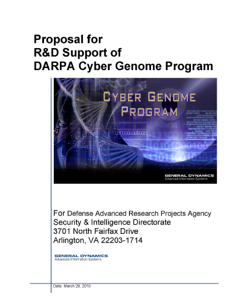 HBGary General Dynamics DARPA Cyber Genome Program Proposal | Public ...