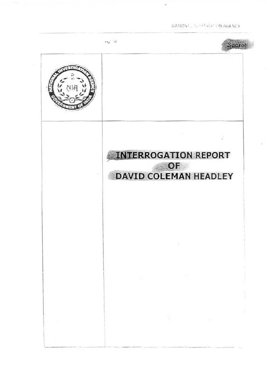 Secret Indian Government David Headley Interrogation Report | Public ...
