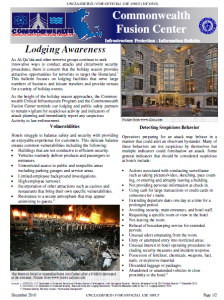 (U//FOUO) Massachusetts Commonwealth Fusion Center Hotels/Lodging ...