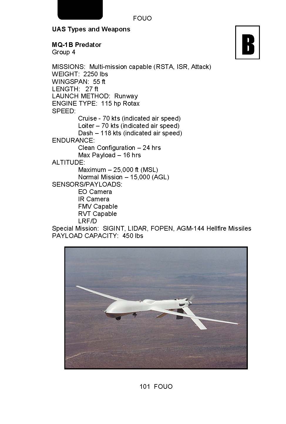 (U//FOUO) U.S. Army Predator Drone Unmanned Aircraft Systems (UAS ... (U//FOUO) U.S. Army Predator Drone Unmanned Aircraft Systems (UAS ...