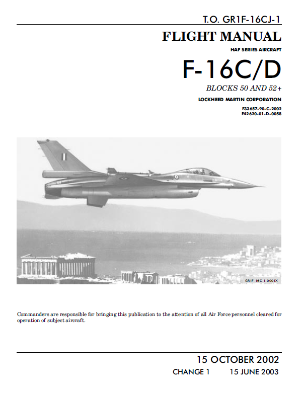 Hellenic Air Force F-16C/D Flight Manuals | Public Intelligence