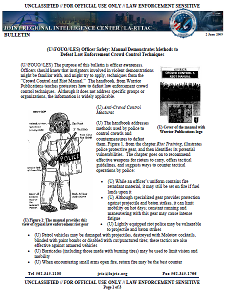 (U//FOUO/LES) Los Angeles Fusion Center: Methods to Defeat Law ...