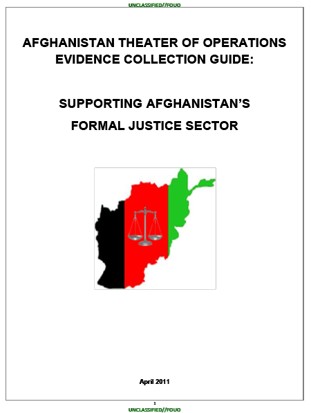 (U//FOUO) U.S. Army Afghanistan Theater of Operations Evidence ...