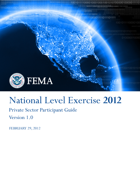 FEMA National Level Exercise 2012 Private Sector Participant Guide ...