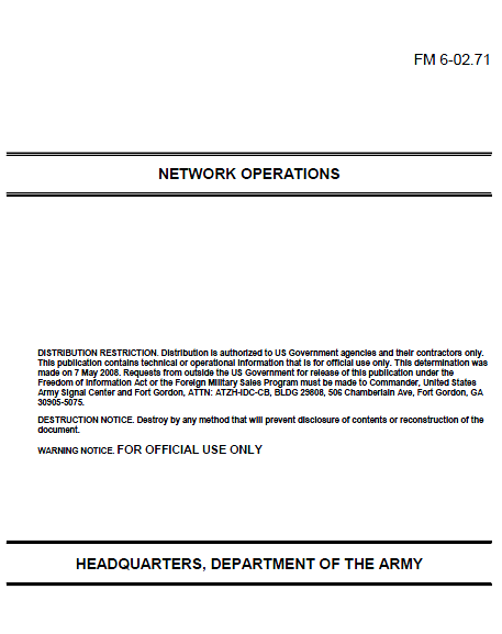 (U//FOUO) U.S. Army Network Operations (NETOPS) Manual | Public ...