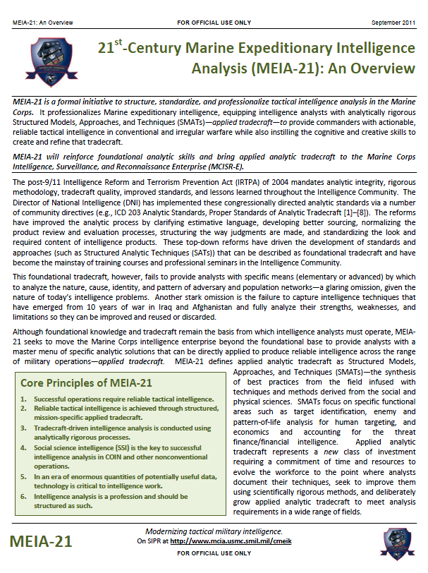 (U//FOUO) U.S. Marine Corps 21st‐Century Marine Expeditionary ...