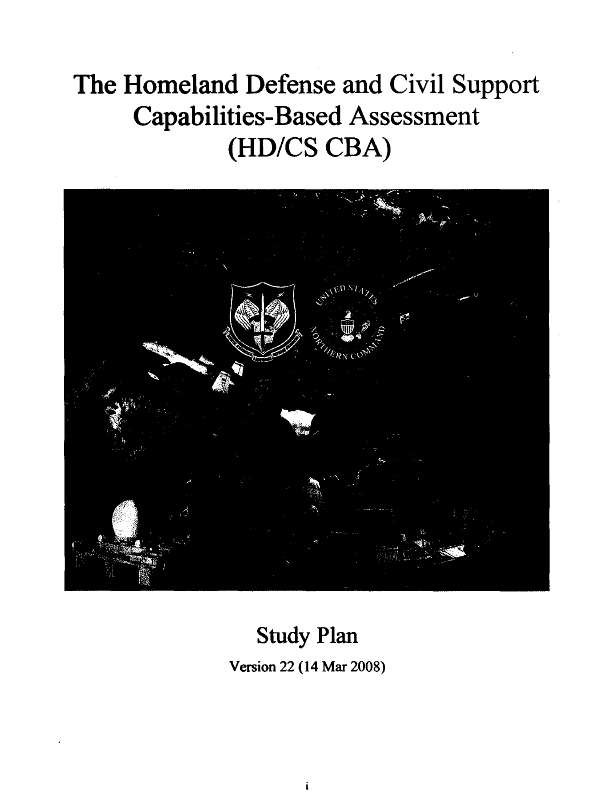 U.S. Northern Command Homeland Defense/Civil Support Capabilities ...