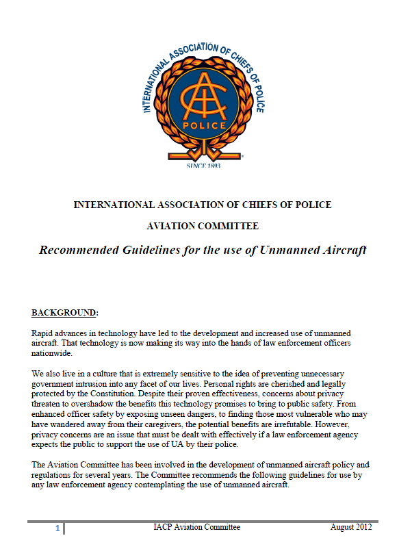 International Association of Chiefs of Police Recommended Guidelines ...