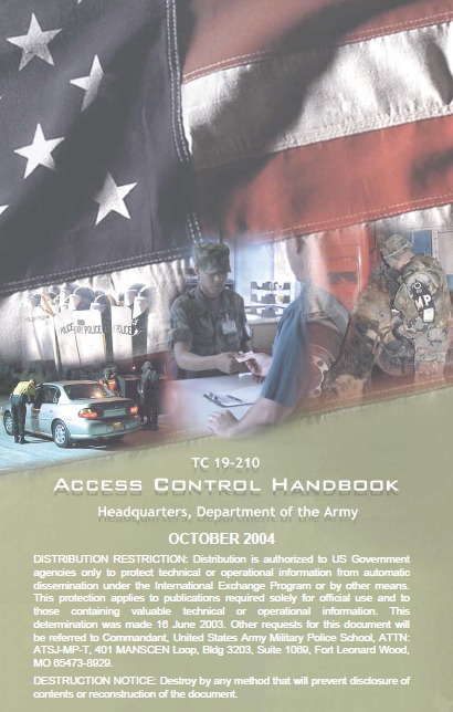 Restricted U.S. Army Access Control Handbook | Public Intelligence