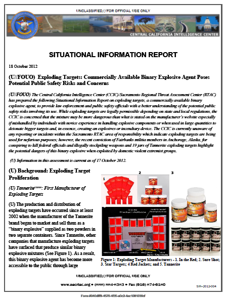 (U//FOUO) Central California Intelligence Center Exploding Gun Targets ...