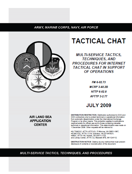 Restricted U.S. Military Multi-Service Tactical Chat Manual | Public ...