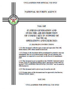 (U//FOUO) NSA Field Generation and Over-the-Air Distribution of COMSEC ...