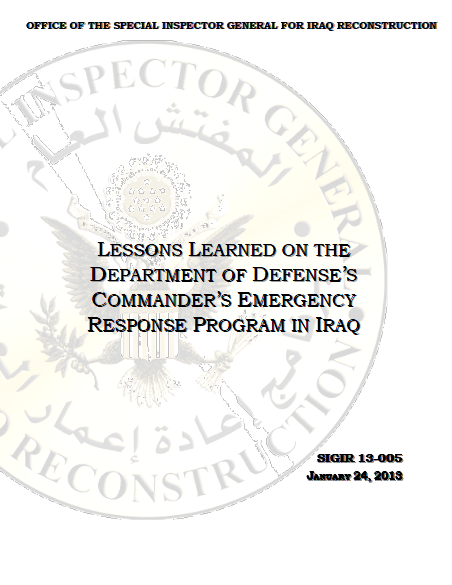 Special Inspector General Lessons Learned on the Commander’s Emergency ...