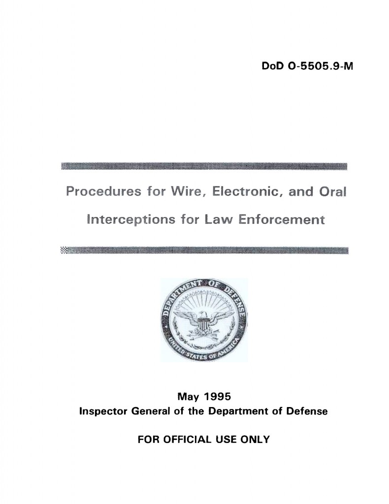 (U//FOUO) DoD Procedures for Wire, Electronic and Oral Interceptions ...
