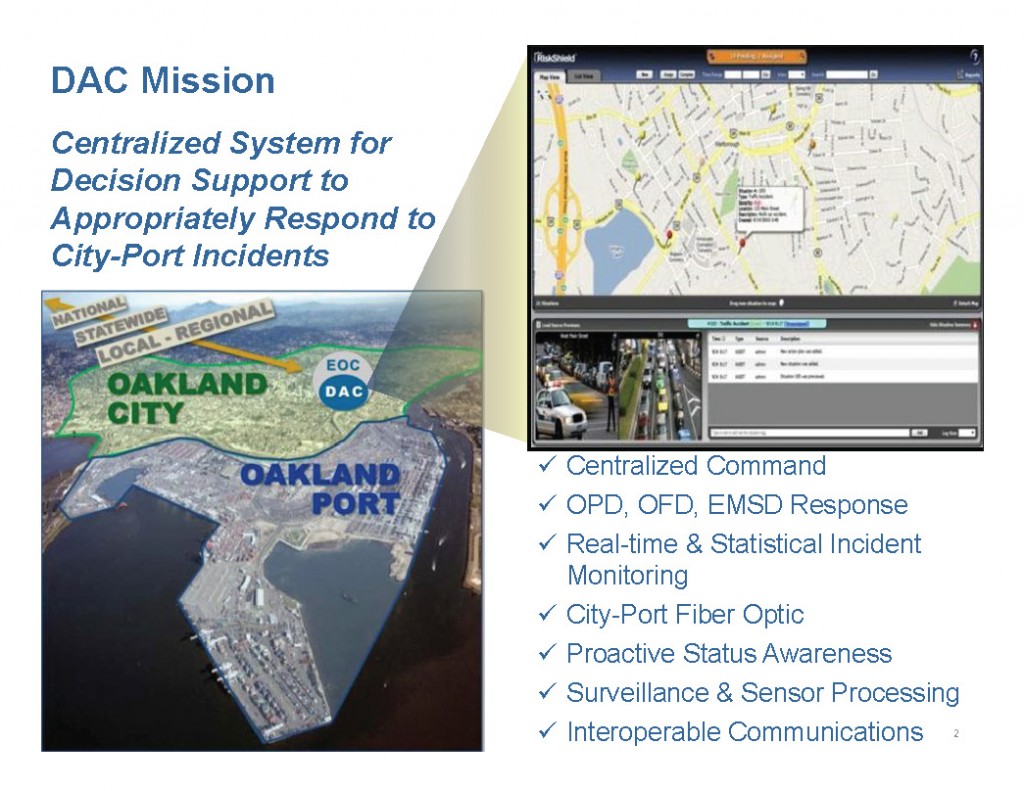 Oakland Domain Awareness Center Project Status Presentation May 2013 ...