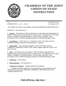 (U//FOUO) Joint Chiefs of Staff Instruction: No-Strike and the ...