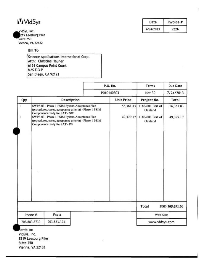 Oakland Domain Awareness Center Purchasing Invoices March-July 2013 ...