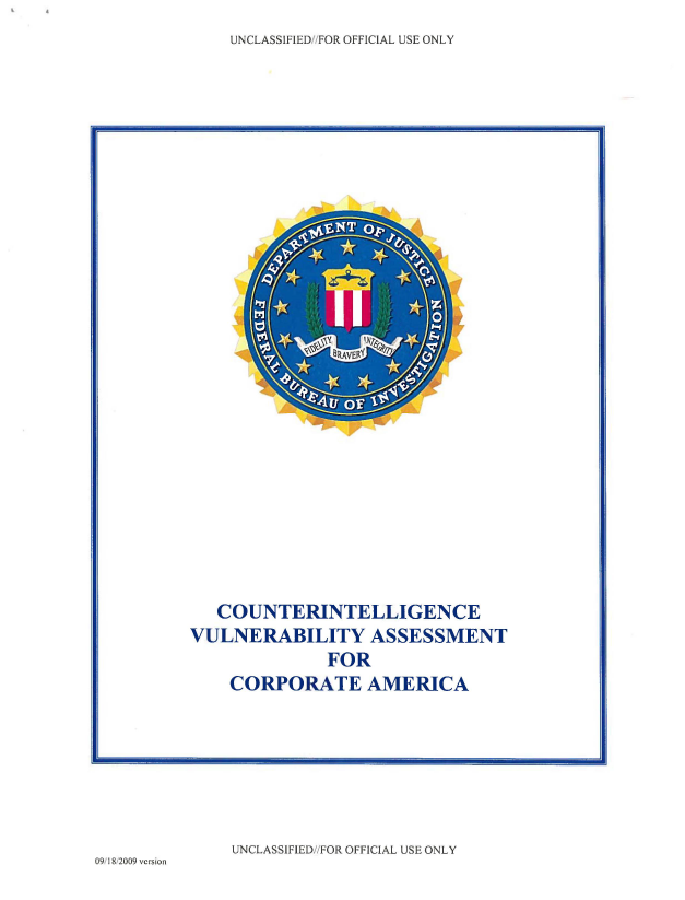 (U//FOUO) FBI Counterintelligence Vulnerability Assessment for ...