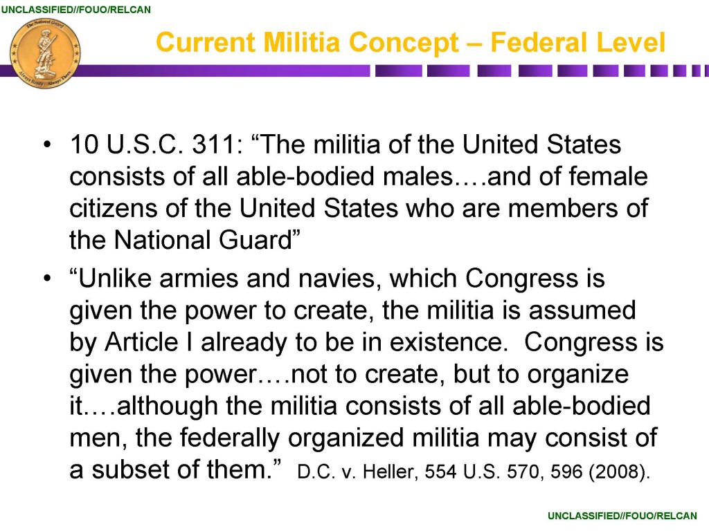 (U//FOUO) National Guard Roles, Status and Authorities Presentation ...