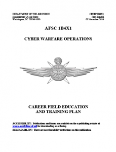 U.S. Air Force Cyber Warfare Operations Education and Training Plan ...