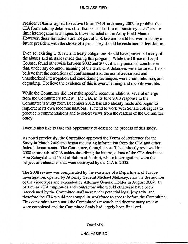 Senate Select Committee on Intelligence Study of the CIA Detention and ...