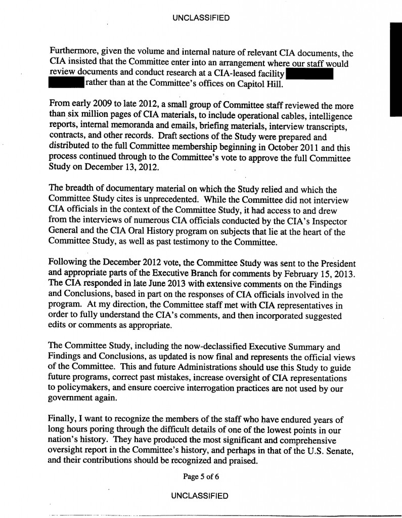 Senate Select Committee on Intelligence Study of the CIA Detention and ...