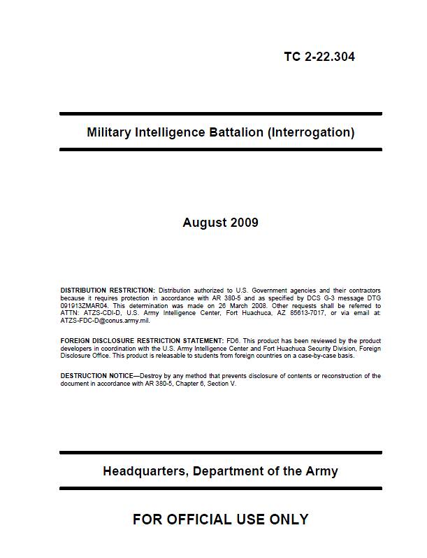 (U//FOUO) U.S. Army Military Intelligence Battalion Interrogation ...