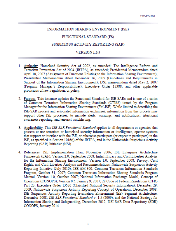 Information Sharing Environment (ISE) Functional Standard for ...